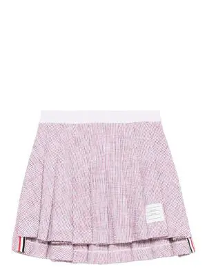 Thom Browne Tweed Mini Pleated Skirt - White