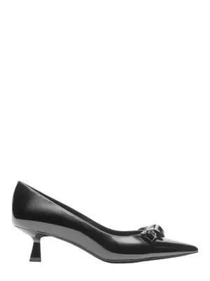 STUART WEITZMAN Pointed Toe High Heel Pumps With Rose Detailing - Black