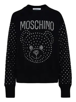 MOSCHINO Moschino Logo Teddy Bear Sequin Sweater