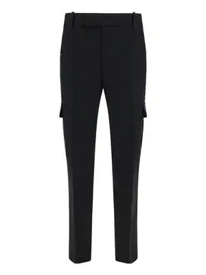 Alexander McQueen Belt-looped Tapered Leg Trousers - Black