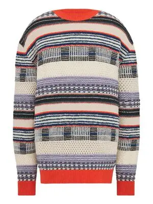 Dior Lewis Hamilton" Patterned Crew Neck Sweater - Multicolor