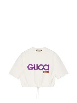 Gucci Embroidered Fruit Patch Jersey Sweatshirt - White