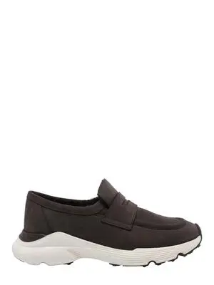 TOD'S Round Toe Slip-on Loafers - Black
