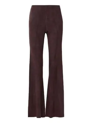Stouls Suede Flared Pants - Black