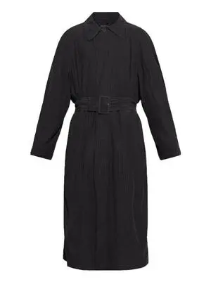 Balenciaga Checked Belted Coat - Black