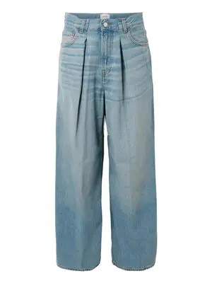 HAIKURE Candy Pleated Boyfriend Jeans - Blue