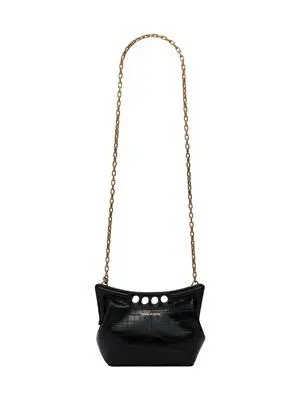 Alexander McQueen Mini The Peak Embossed Shoulder Bag - Black