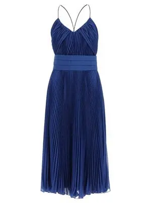 Max Mara Pleated Midi Dress - Blue