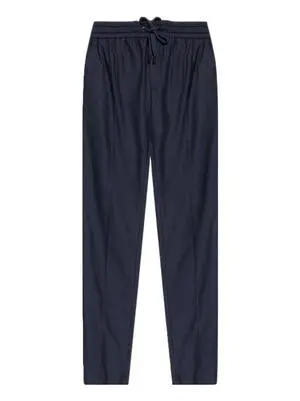 Dolce & Gabbana Drawstring Waist Trousers With Pleated Detail - Black