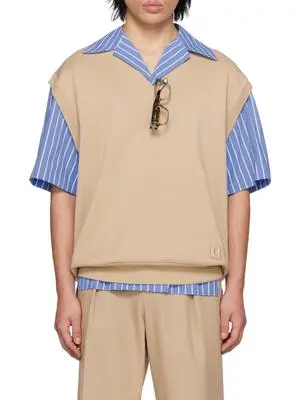 WOOYOUNGMI V-neck Knitted Vest - Nude