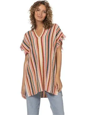 Vanessa Bruno Short-sleeved Striped Sweater With Tassels - Multicolor