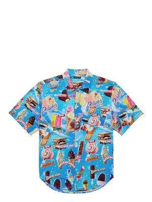 Balenciaga Sweet Treat Short-sleeve Minimal Shirt - Blue