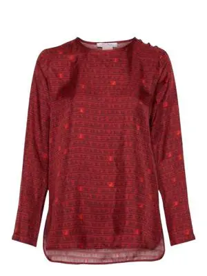 Max Mara Long-sleeved Round Neck Blouse - Red