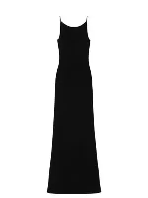 AYA MUSE Ribbed Boatneck Maxi Dress - Black