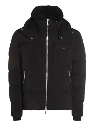 MOORER Hooded Jacket With Flap Pockets - Black