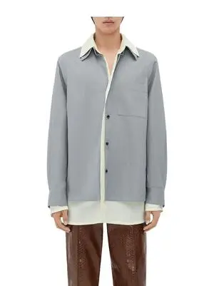 Bottega Veneta Double Layer Long-sleeved Shirt - Gray