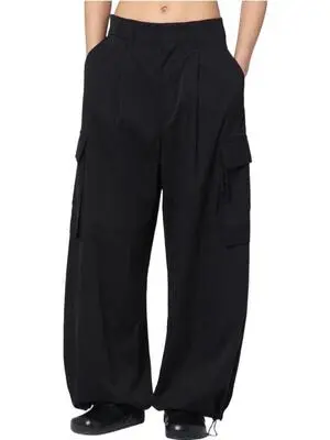 Loewe Cotton And Silk Cargo Trousers - Black