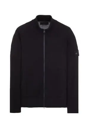 Stone Island High-necked Full-zip Hoodie With Logo Detail - Blue