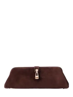 Gabriela Hearst Paola Clutch With Gold Tone Clasp - Brown