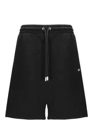 Off-White Logo Embroidered Drawstring Shorts - Black