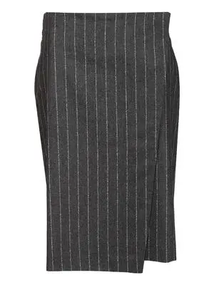 LOULOU STUDIO Mason Striped Wrap Skirt - Black