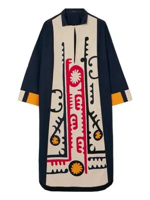 VITA KIN Vita Kin Rafshan Embroidered Cotton-Poplin Kaftan
