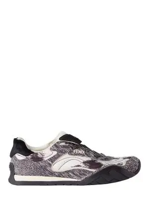 Fendi Fendi Wave Pulse Graphic Print Sneakers Black