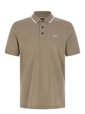 Hugo Boss Logo Detailed Polo Shirt - Brown