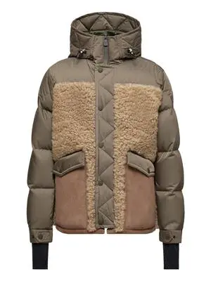 Moncler Shearling Down Jacket - Olive Green