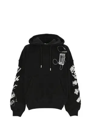 OFF-WHITE Off-White Graphic Print Drawstring Hoodie