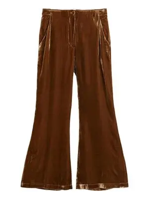 BY MALENE BIRGER Flared Velvet Trousers - Brown