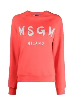 MSGM Logo Detail Hoodie - Orange