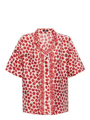 Versace Short-sleeve Floral Print Shirt - Red