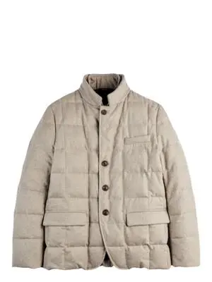 FAY Fay Quilted Zip-Closure Coat With Flap Pockets Light Brown