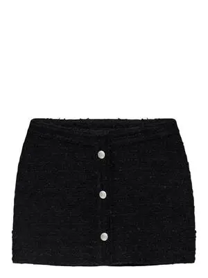 MISBHV Bouclé Mini Skirt With Embossed Logo Buttons - Black