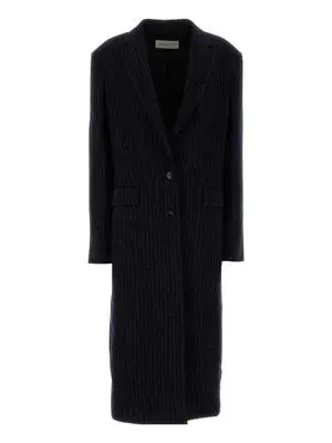 Dries Van Noten Striped Long Coat - Black