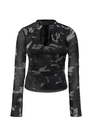 MISBHV Transparent Printed Long Sleeve Top - Black