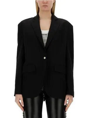 Moschino Single-breasted Blazer With Notch Lapel - Black