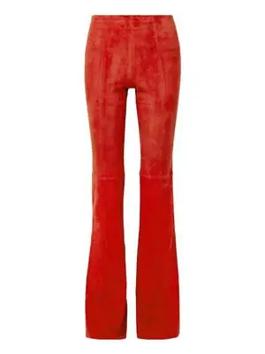 Stouls Suede Flare Pants - Red