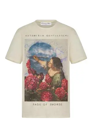 Dior X Sarah Shipman Graphic Print T-shirt - Nude