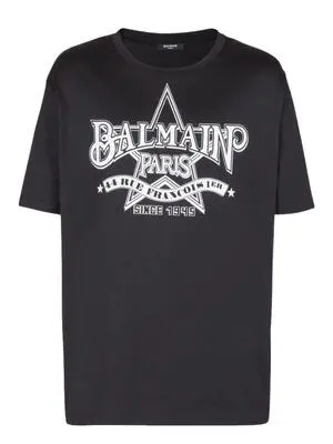 Balmain Star Printed Crewneck T-shirt - Black