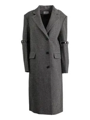 Coperni Houndstooth Strap Coat - Black
