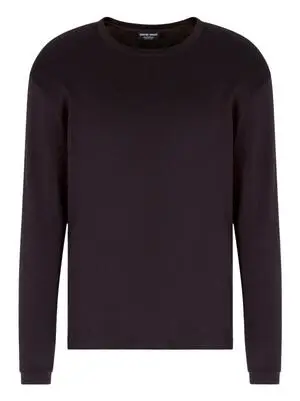 Giorgio Armani Giorgio Armani Long-Sleeved Crewneck Pullover Brown