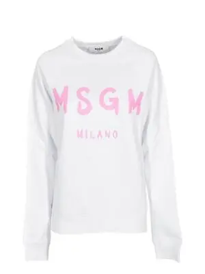 MSGM Logo Detail Hoodie - White