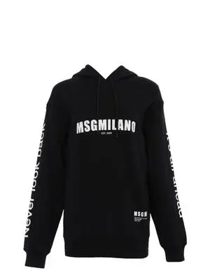 MSGM Logo Hooded Sweater - Black