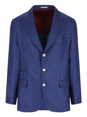 Brunello Cucinelli Single-breasted Tailored Jacket - Blue