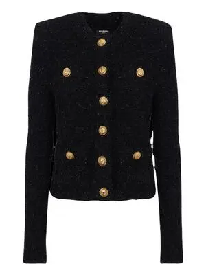BALMAIN Balmain Textured Buttoned Tweed Jacket