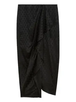Isabel Marant Étoile Asymmetrical Hem Draped Skirt - Black