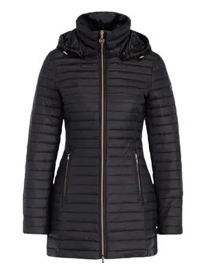 EA7 Quilted Down Jacket With Logo Detail - Black