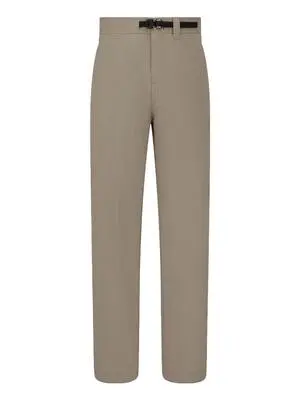 Dior Logo Patch Belted-waist Trousers - Gray